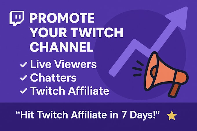 Twitch channel promotion for live viewers, chatter, twitch affiliate ...