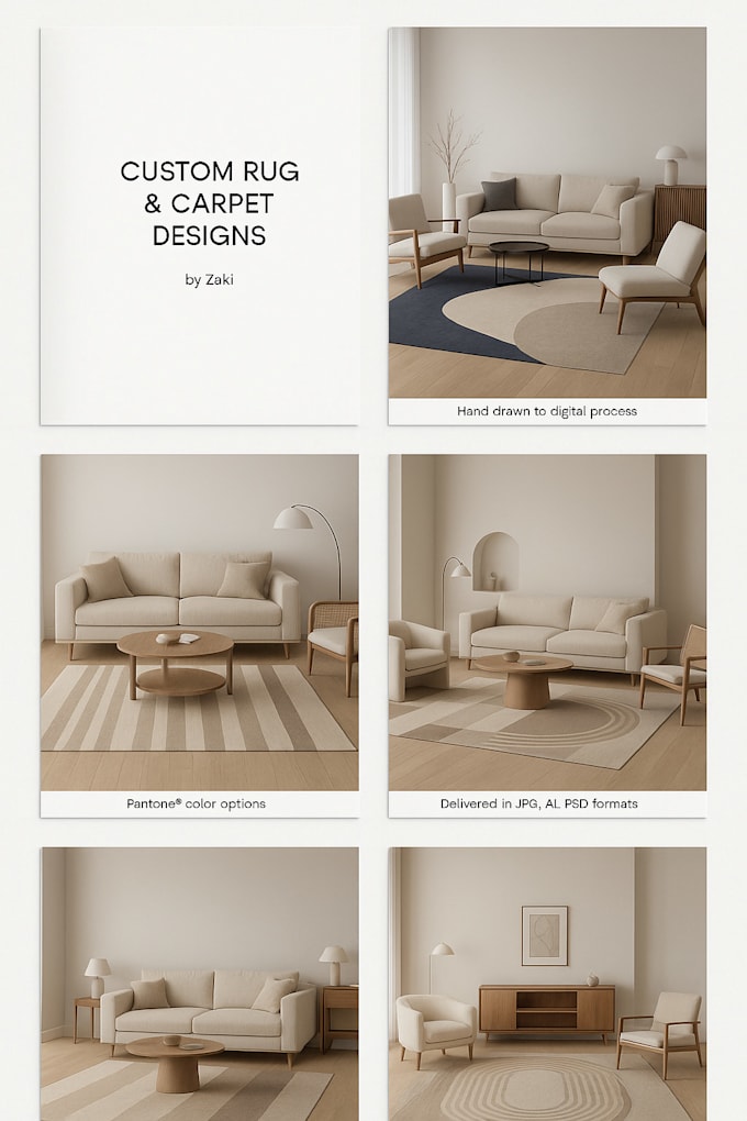Bespoke rug and carpet pattern designs by Zaki_the_design | Fiverr
