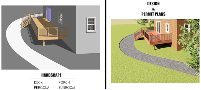 Convert your deck sketch into blueprints, autocad drafting, floor plan ...