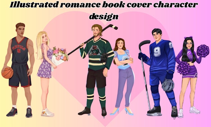 Draw romance character design romance book cover illustration by ...