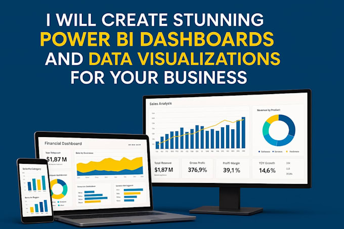 Create a stunning power bi dashboards and data visualization by Iiam_saim | Fiverr