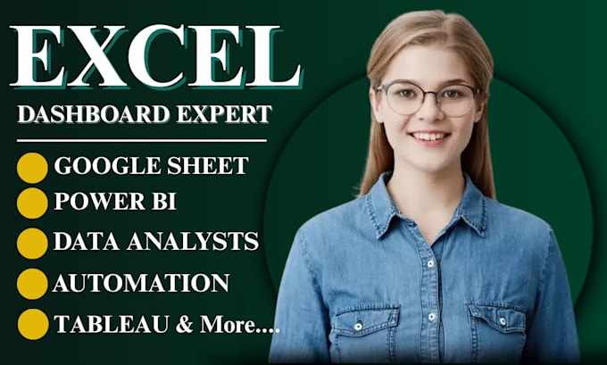 Do power bi, tableau, google sheet and excel dashboard for data visualization by Mary_clarkson6 ...