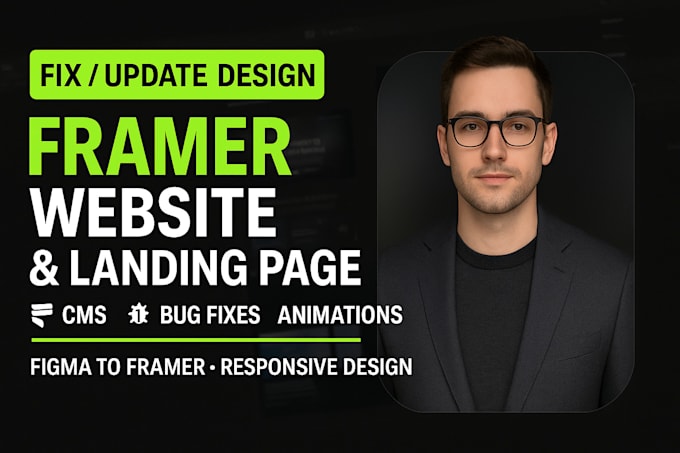 Fix framer website, framer landing page design, framer cms, framer bugs, framer by Clark_ty | Fiverr