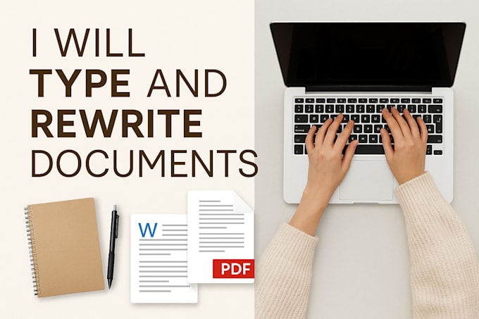 Typing and retyping documents fast and accurately by Anildaani | Fiverr