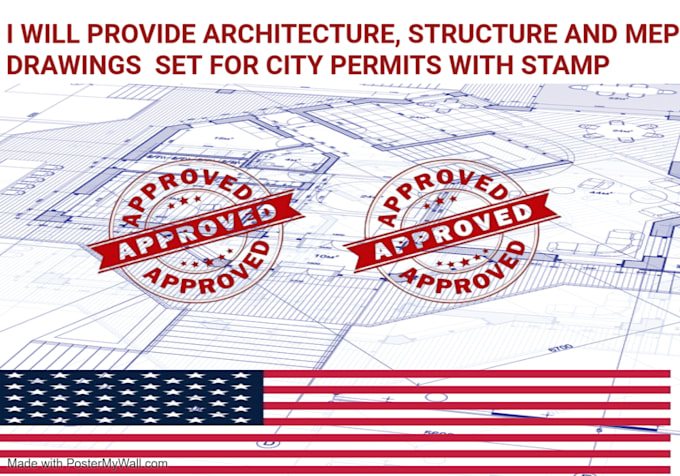 Provide architecture, structure and mep drawings set for city permits ...