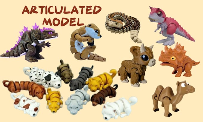 Model custom printable 3d articulated model 3d fidget toy 3d flexi ...