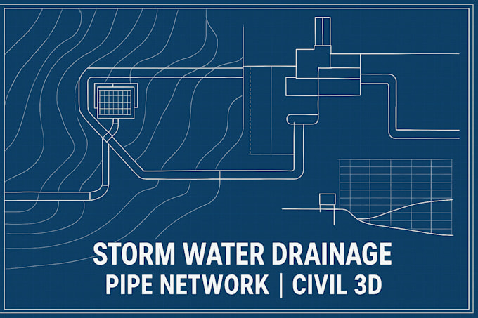 Design storm water drainage plan, grading, civil 3d pipe network ...