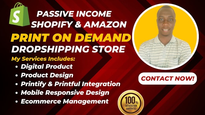 Setup shopify and amazon print on demand dropshipping store with printify by Horlamex | Fiverr