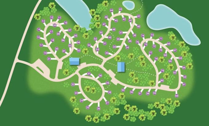 Render plat map , subdivision, site plan ,rv map, campground