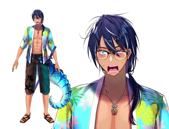 Disegna e rigga modello vtuber live2d rigging in stile anime per vtube ...