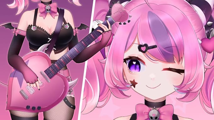 Design, model and rig vtuber model 3d vtuber model live2d rigging mmd model by Quadri_ki | Fiverr