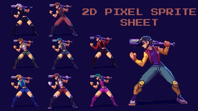 Do pixel sprite animation rpg maker mv sprite sheet character sprite design