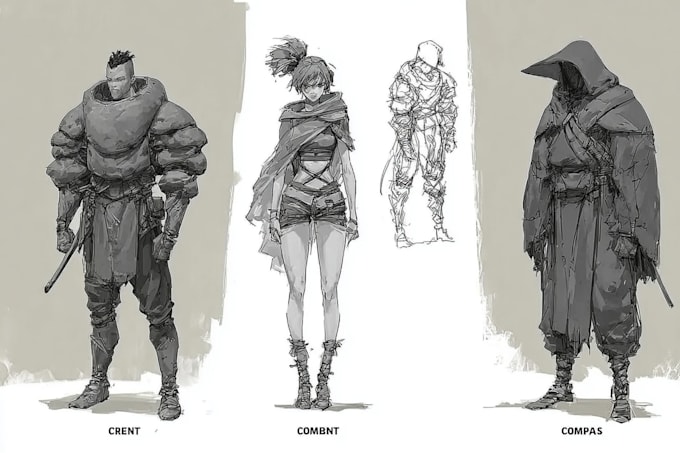 Create character concept art sketch by Avaerdens | Fiverr