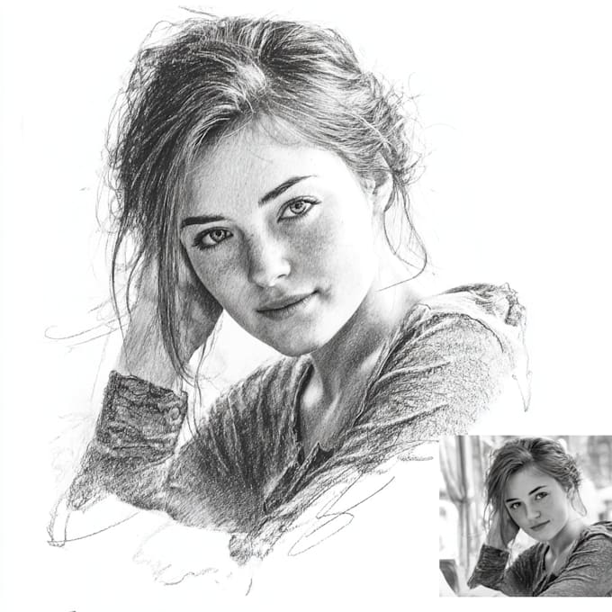 Create realistic hand drawn portrait from your photo by Williams9e | Fiverr