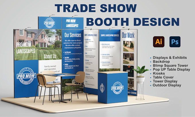 Do trade show booth backdrop for your exhibition and signage design by ...