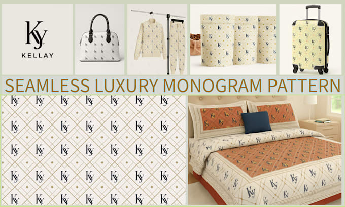 Create seamless premium monogram patterns by Kellay_designs | Fiverr