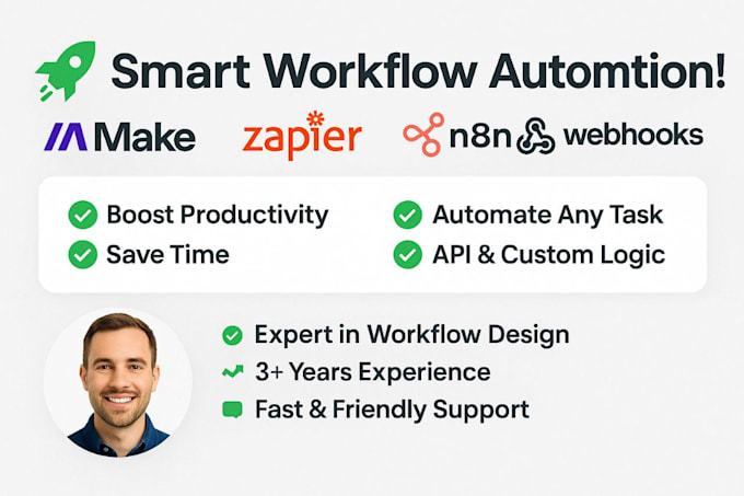 Automate your workflows with make com, zapier, n8n and webhooks by Vardro_pro | Fiverr