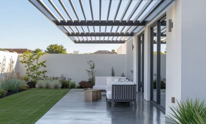 Design and render 3d backyard, garden, patio, pool, and landscape site ...