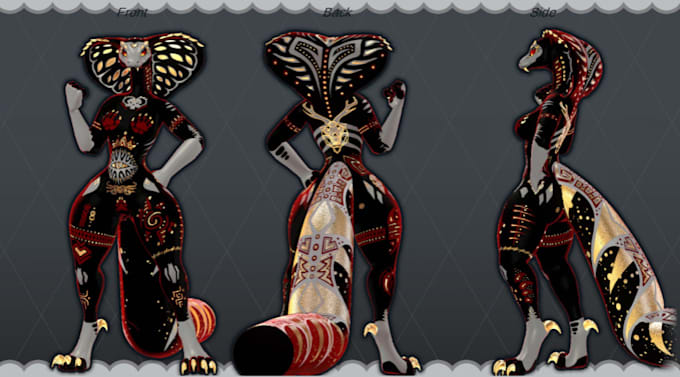 Draw furry art fursuit ref sheet fursona character design furry anthro ...