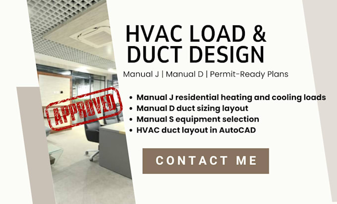 Do manual j d s hvac heat load duct calculation and layout design by ...