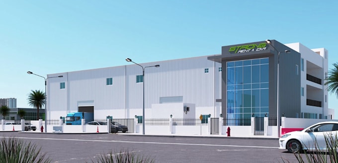 Remodel 3d warehouse exterior,industrial building,factory facility,cgi ...