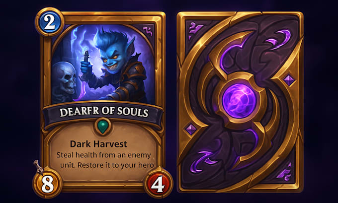 Design custom trading card tabletop tcg temple ccg rpg game design mtg ...