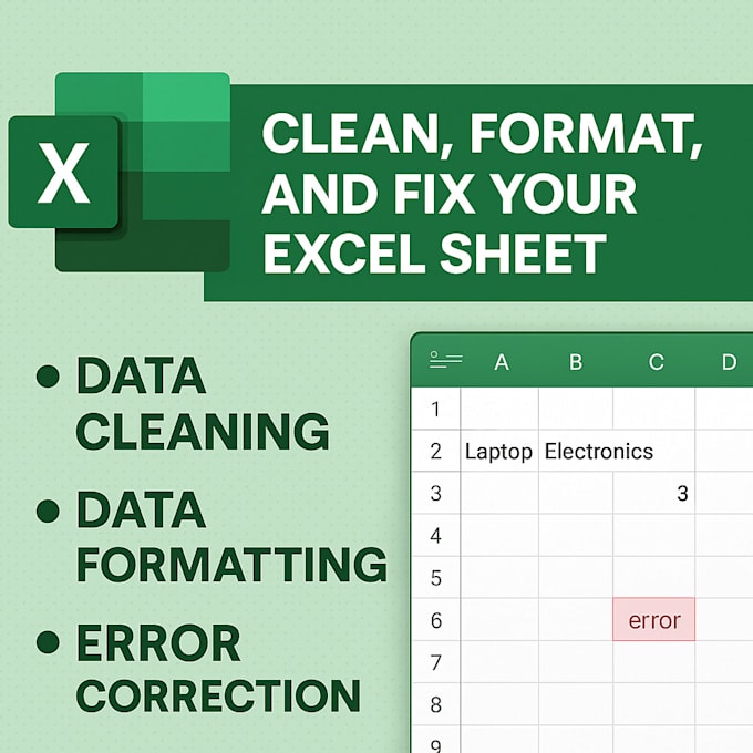 Clean format and fix your excel sheet by Akhilvija8 | Fiverr