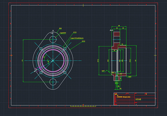 Create detailed 2d mechanical drawings in autocad mechanical by ...