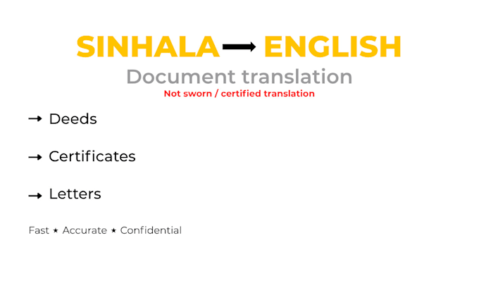 Translate sinhala documents to english by Tharusolutions | Fiverr
