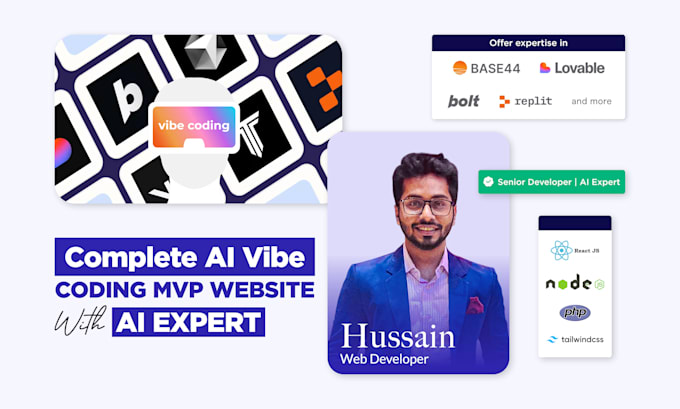 Complete your ai mvp from lovable, bolt, base44, replit by Hussainrifat07 | Fiverr