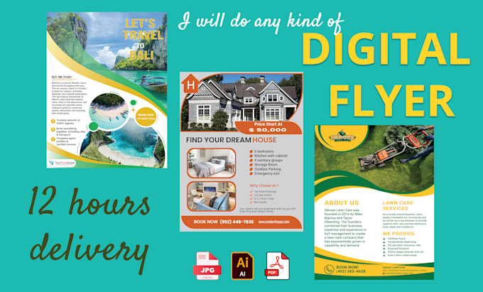 Design minimal eye catching digital flyer leaflet pamphlet one pager ...