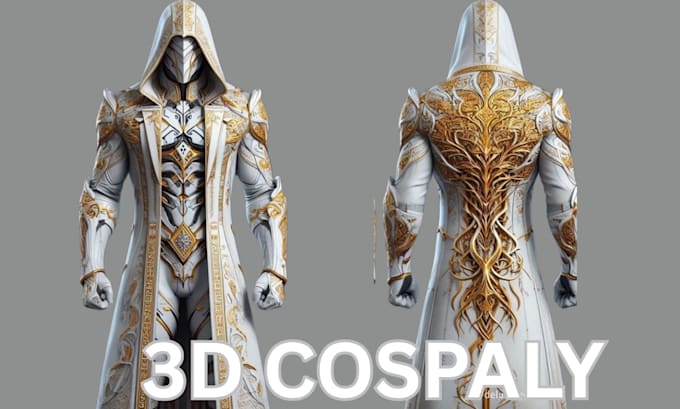 Create 3d printable cosplay armor weapons props and wearable model for ...
