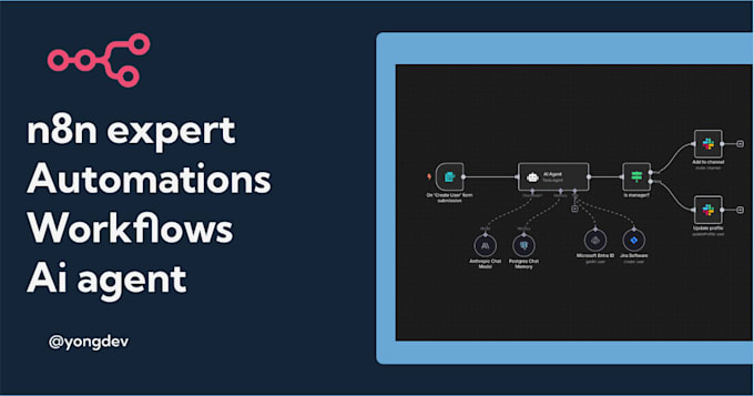 N8n automation n8n ai agent n8n workflow n8n api integration by Yong_dev | Fiverr