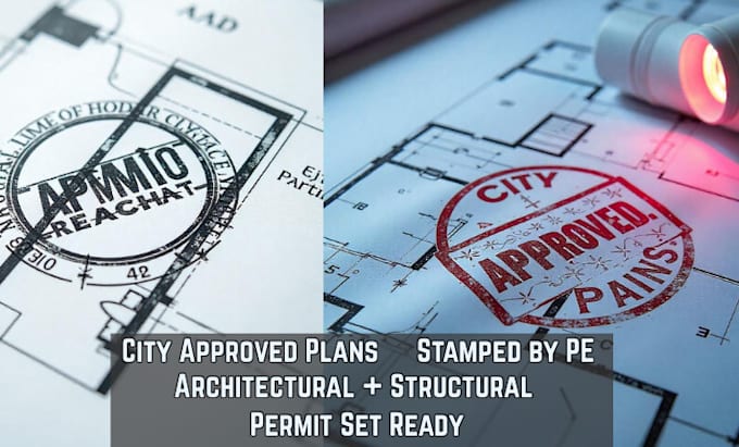 Design architectural permit drawings floor, roof, truss, sections pe ...