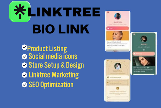 Setup linktree link in bio landing page for your social media and store by Vallucy | Fiverr