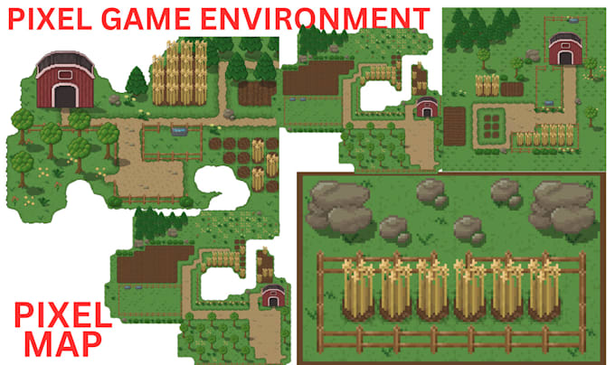 Design a 3d pixel tileset, map, roblox, game environment, ps1 map ...