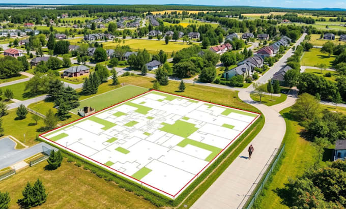 Create detailed land parcel divisions, site plan, mapping, pedestrian ...