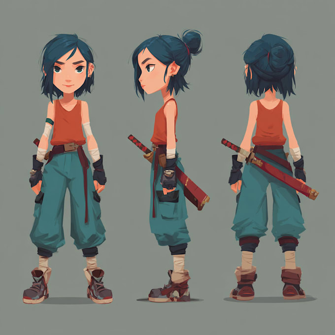 Draw 2d game character design and animation by Xzavierjeter | Fiverr