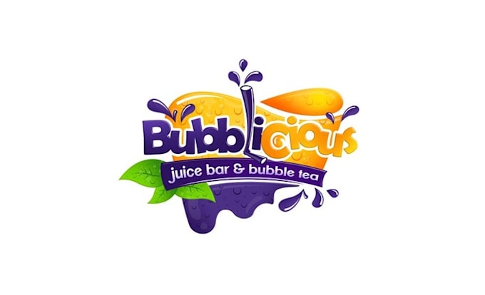 Design colorful bubble tea juice bar logo by Veronica_lupita | Fiverr