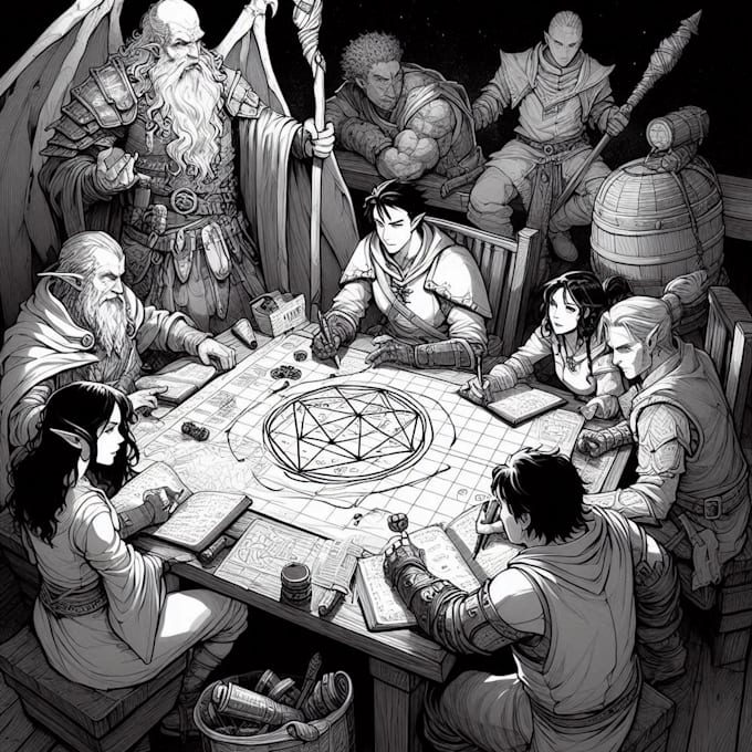 Draw dnd character art and fantasy concept illustrations by Peney ...