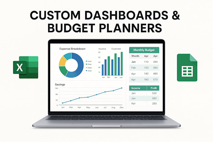 Create automated excel and google sheets dashboards budget planners trackers by John_elves811 ...