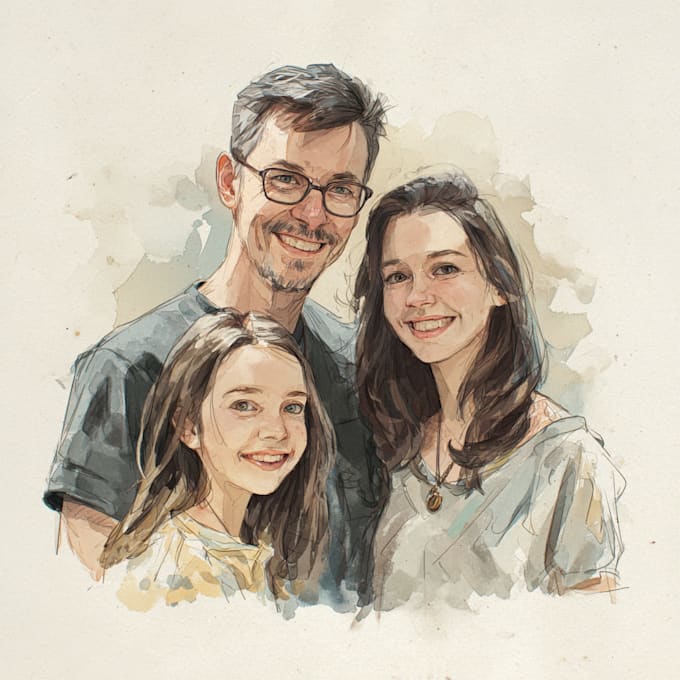 Make digital caricatures, cartoons, family portraits by Ellelover | Fiverr