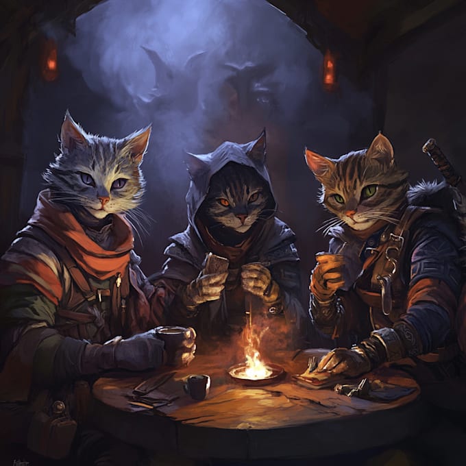 Draw fantasy dnd party game art illustration by Jaiskian | Fiverr