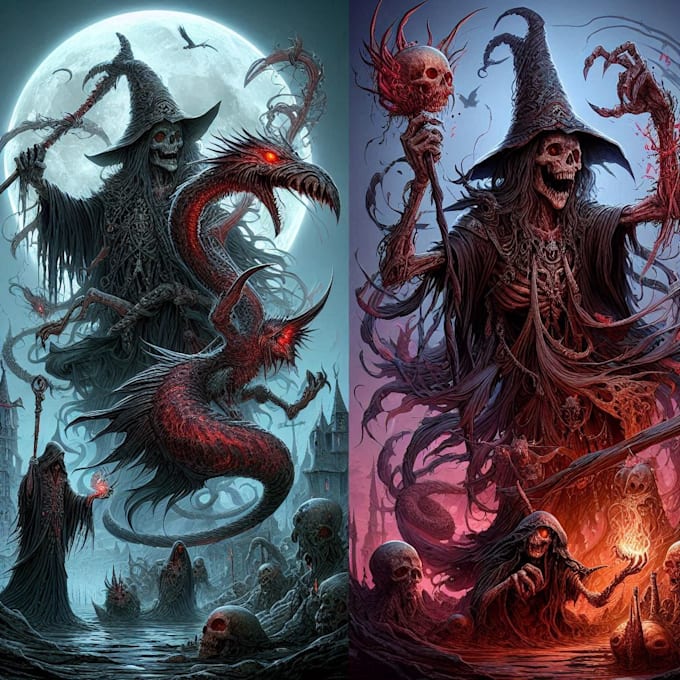 Create a fantasy horror character art in unique style by Feroosteo | Fiverr