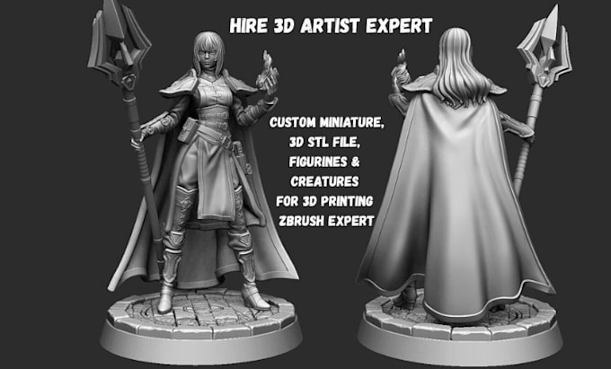 Sculpt custom miniature, 3d stl file figurines creatures for 3d ...