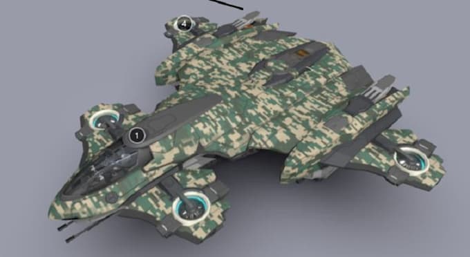Create 3d spaceship, aircarft, vtol drone, uav, fpa, manned vehicle for ...