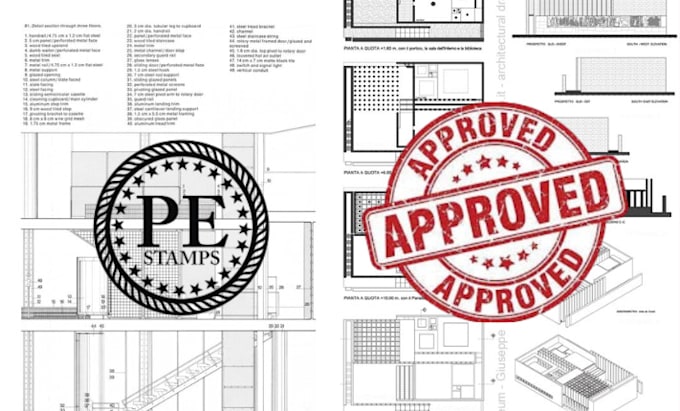 Provide pe stamp, review architectural drawings for city permit approval in usa by ...