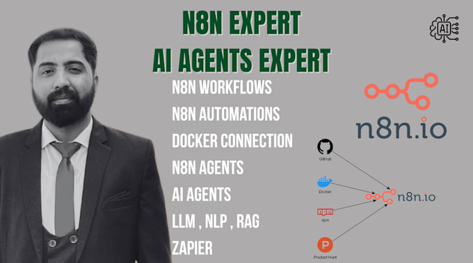 Create n8n ai agents, n8n workflows, n8n integrations and automations by Nofalsher77 | Fiverr