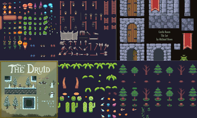 Design pixel art tilesets, sprite sheets, and backgrounds for games by ...
