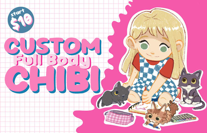 Draw a custom chibi illustration by Iluziulis | Fiverr